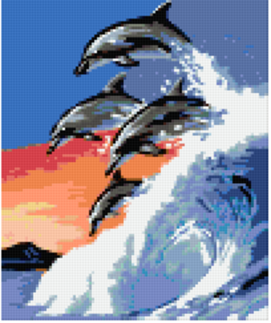 Four Dolphins - Pixel Hobby NZ