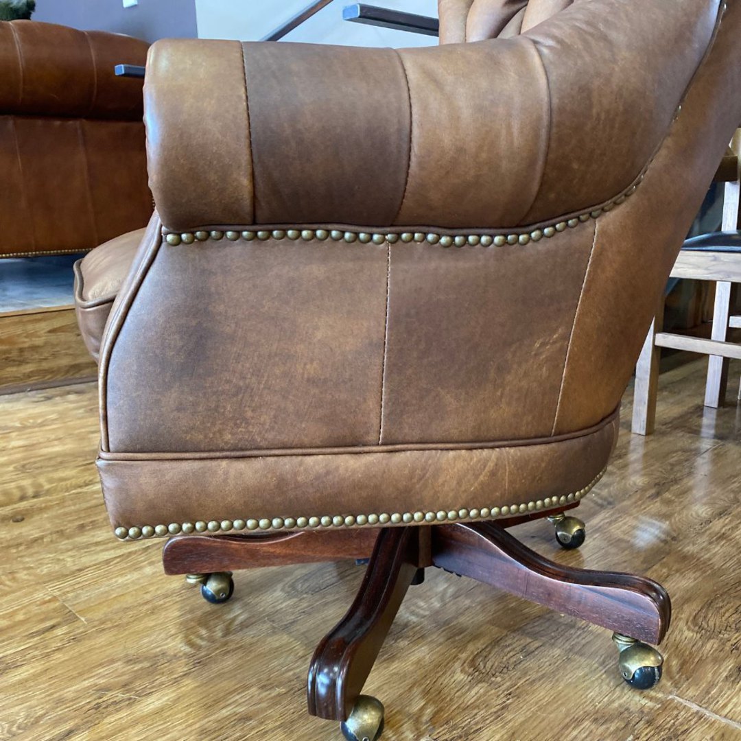 Franklin Leather Office Wing Chair Mocha | Urbano Interiors