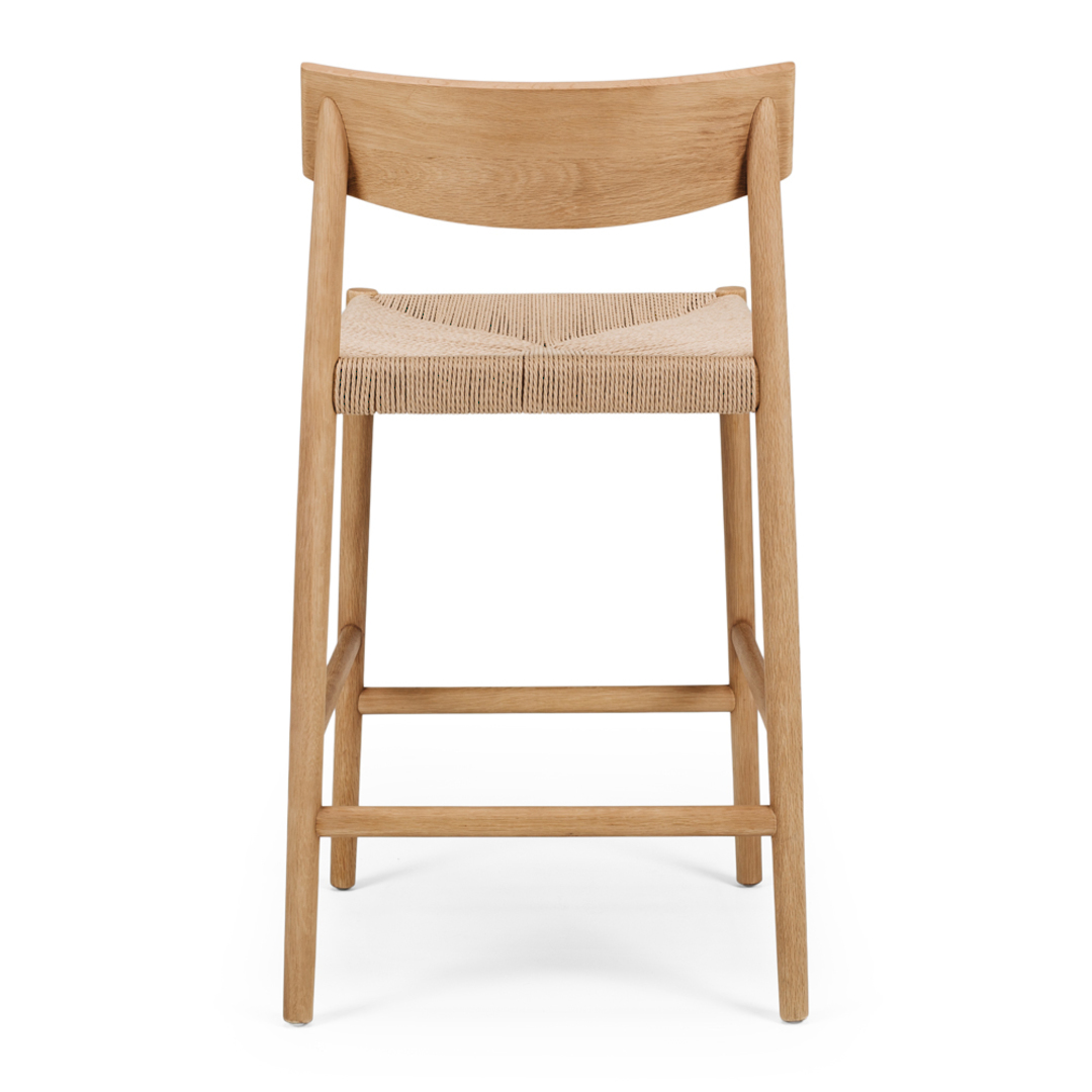 Ingrid Highback Barstool Natural Oak Cord Seat | Urbano Interiors