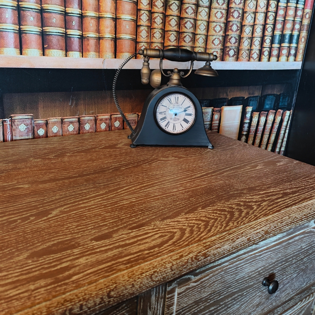 Classic Freestanding Phone Clock Black 26cm | Urbano Interiors