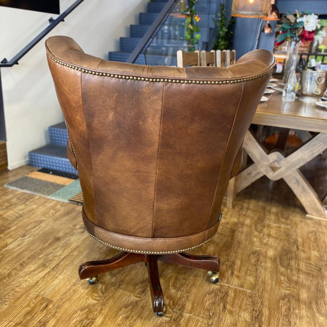 Franklin Leather Office Wing Chair Mocha | Urbano Interiors