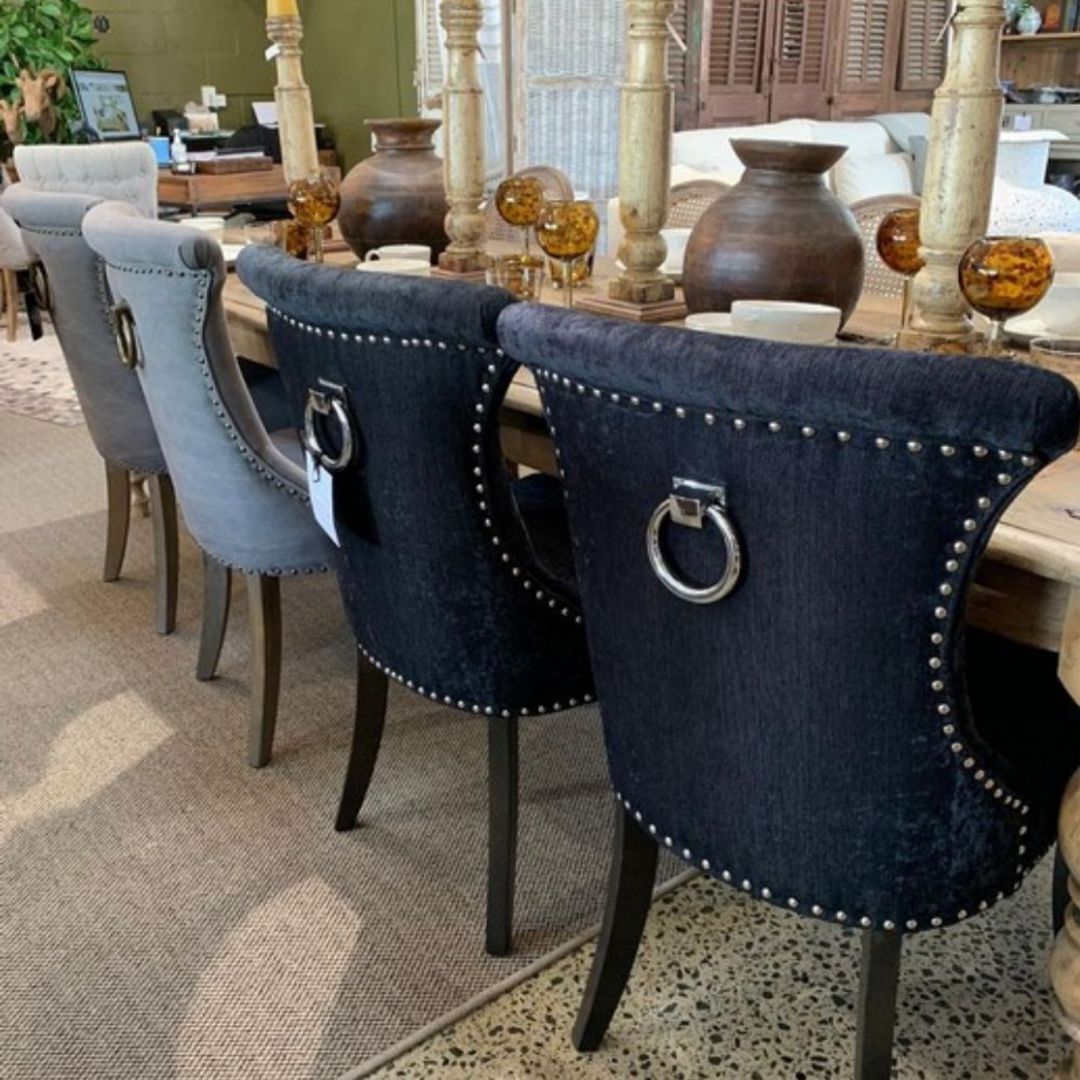 Miami Dining Chair Grey Canvas - Oak | Urbano Interiors
