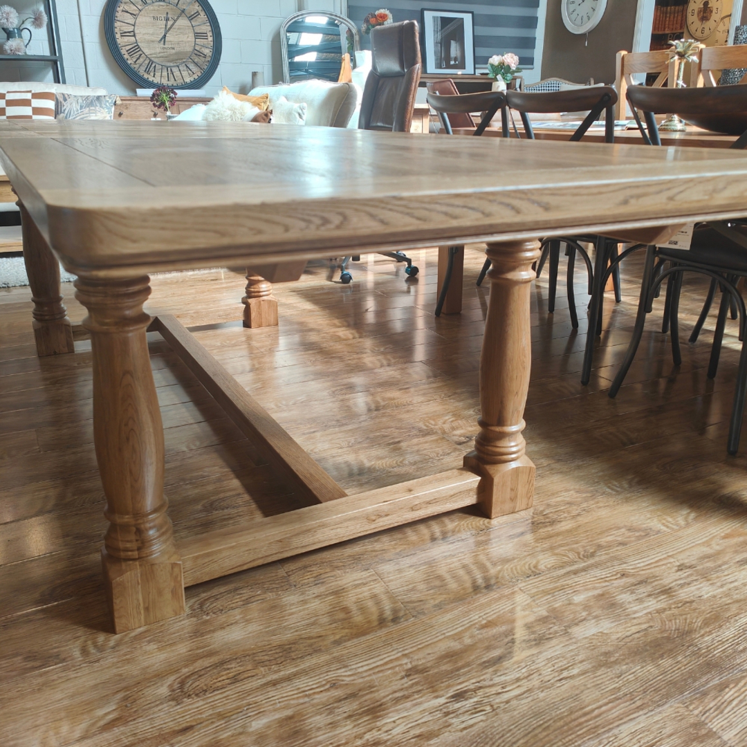 The Castle Light Oak Extension Dining Table 2.1m - 2.9m | Urbano Interiors